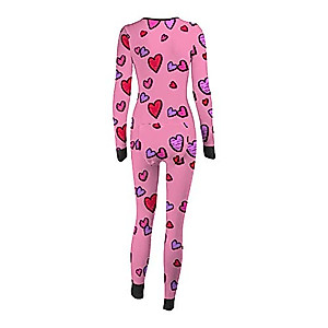 Women's Sexy Deep V Neck Bodycon Jumpsuit Butt Flap Pajamas Long Sleeve Romper Overall Sleepwear S-3XL