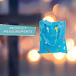 Fun Express - Religious Totes With Crosses - Apparel Accessories - Totes - Novelty Totes - 12 Pieces