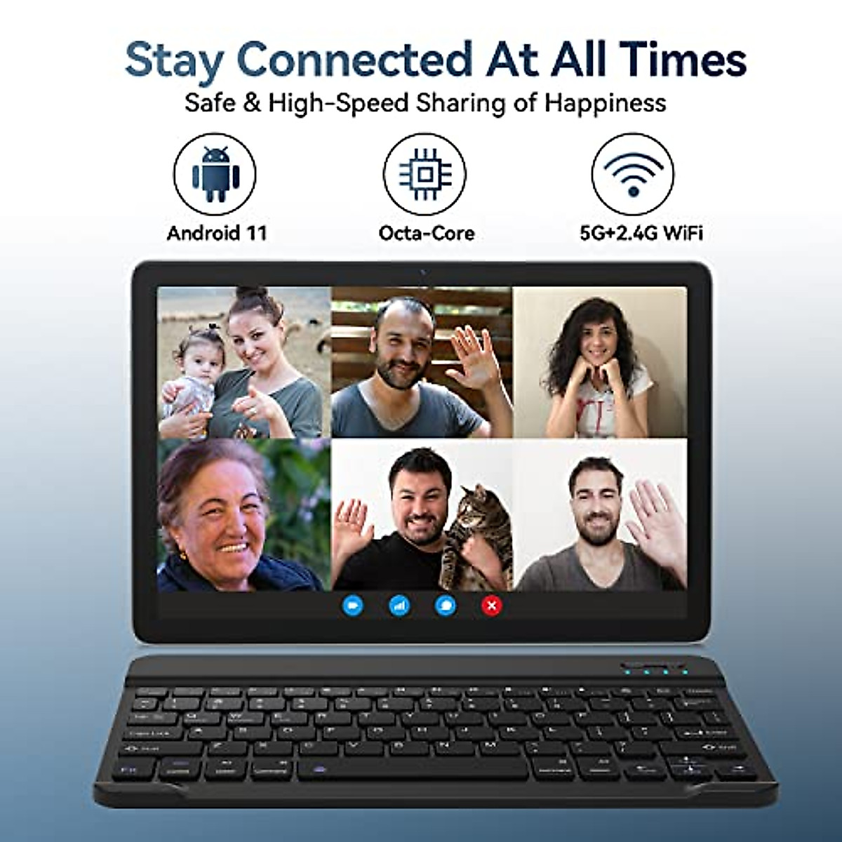 Tablet 2023 Newest Android Tablet 10 inch, Octa-Core 5G WiFi Tablet with Keyboard, 128GB + 4GB + 1TB Expandable Storage, Large Touch-Screen Tablet, 13MP Dual Camera/Bluetooth/GPS/HD Display/Mouse/Case