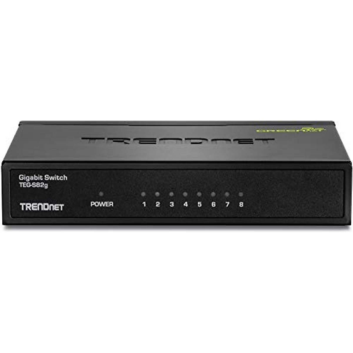 TRENDnet 8-Port Gigabit GREENnet Switch, Ethernet Network Switch, TEG-S82G, 8 x 10-100-1000 Mbps Gigabit Ethernet Ports, Ethernet Splitter, 16 Gbps, Metal, Lifetime Protection, Black