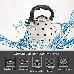 Tea Kettle Whistling Tea Pots 3L Large Whistle Stove Teapot Kettle One-Button Opening and Closing Household Stainless Steel Teapot Chihen220112(Color:Red;Size:3L)