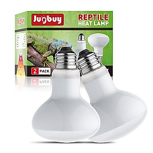 Jugbuy Reptile Heat Lamp Bulb, 100 Watt UVA Daylight Basking Spot Light for Bearded Dragon, Turtle, Lizard, Snake, Tortoise, Chameleon, Amphibians - 2 Pack