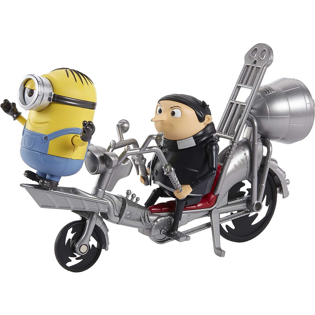 Minions: The Rise of Gru Movie Moments Pedal Power Gru Approx 4-in/10-cm Action Figure Interactive Toy with Articulation & Movie Scene Accessories, Great Gift for 4 Years & Older Minion Fans