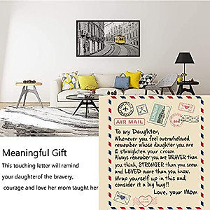 Daughter Gifts to My Daughter Blanket from Mom Ultra Soft Cozy Warm Flannel Throw Blankets for Bed Couch Bedroom Sofa Birthday Christmas Valentines Day Gifts for Daughters 60"x50"