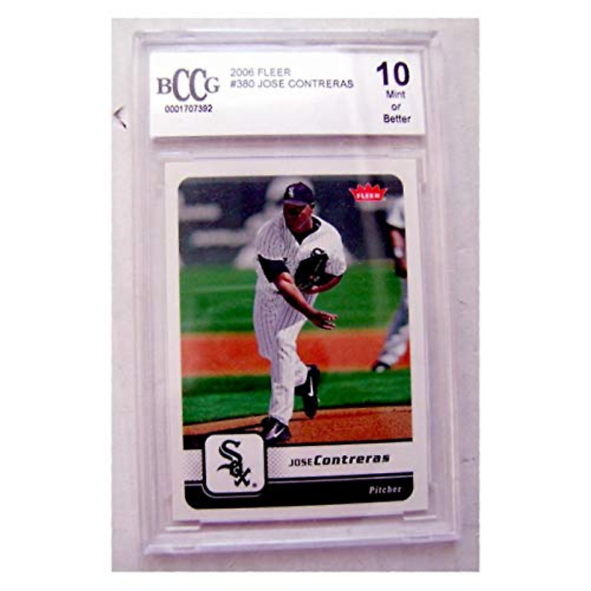 Autograph Warehouse 409745 Jose Contreras Trading Card - Graded Slabbed 10 Mint BCCG 2006 Fleer No.380- Cuban Chicago White Sox 67