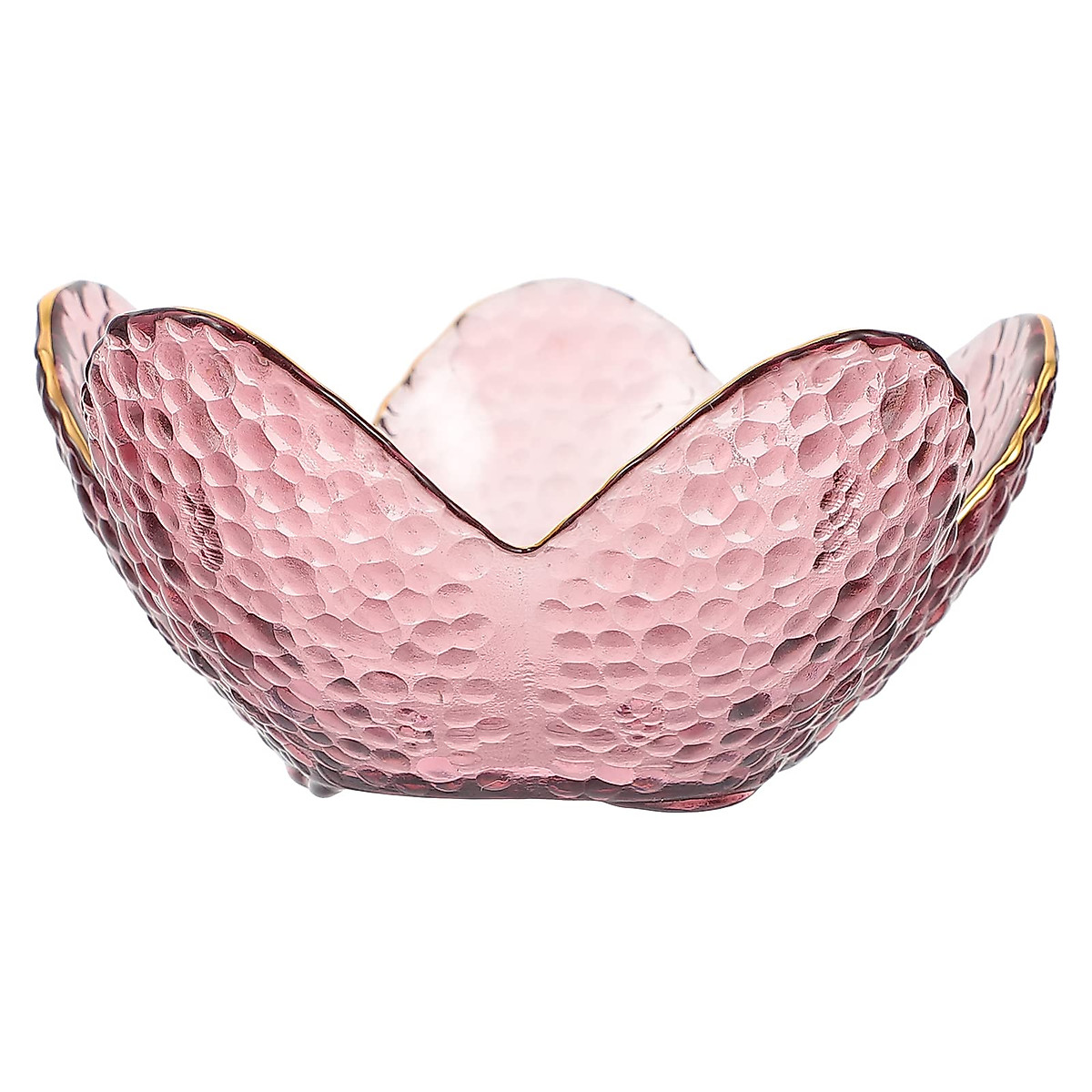 BESPORTBLE Crystal Glass Fruit Bowl Lotus Flower Shaped Crystal Clear Salad Bowl Round Serving Bowl Candy Bowls Dish Dessert Bowl Fruit Plate for Home Party Tableware Purple