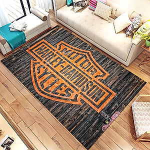Harley Rug, Area Rugs for Living Room, Bedroom Rug, Home Decor Rug, Harley Davidson Gifts, Carpet, Rug, Modern Rug, Popular Rug,Themed Rug Hrly14.1 (31”x59”)=80x150cm