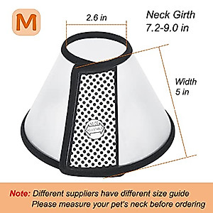 Vivifying Cat Cone, Adjustable Recovery Pet Cone, 8.1 Inches Lightweight Plastic Elizabethan Collar for Cats, Mini Dogs and Rabbits (Black)