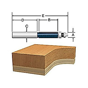 BOSCH 85601MC 1/2 In. x 1-1/2 In. Carbide-Tipped Double-Flute Template Trim Router Bit