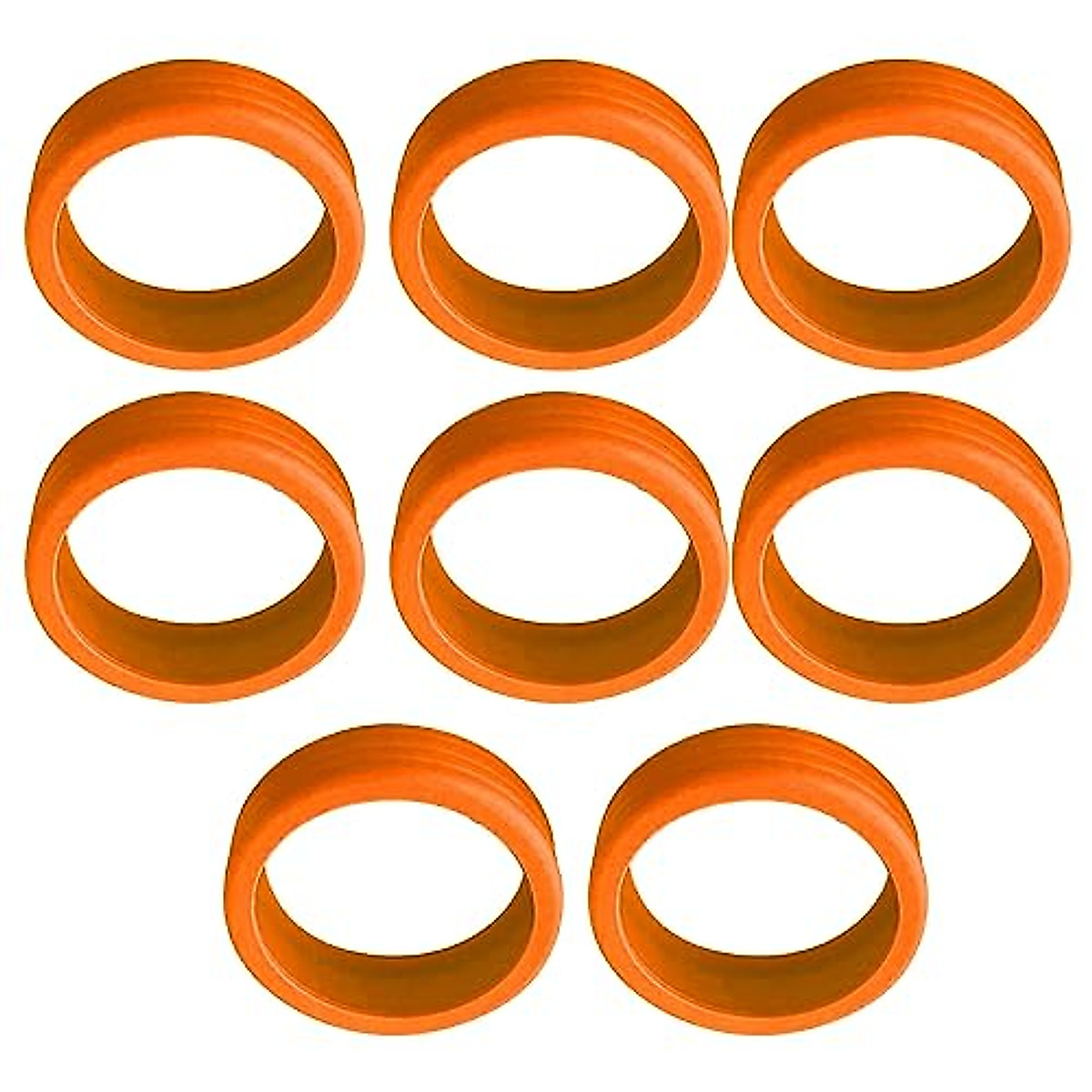 JTLB 8-Pack Luggage Suitcase Wheel Covers, Noise Cancelling and Shock Absorbing Protective Silicone Caster Covers for Trolley Case (Orange)