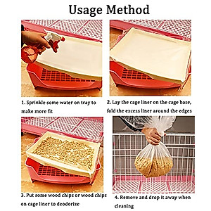 JMESTOHP 100PCS Disposable Rabbit Cage Liner Large Clear Guinea Pig Cage Liner Small Animal Bedding Rabbit, Hedgehog, Guinea Pig, Hamster, Bunny Litter Pan Bags