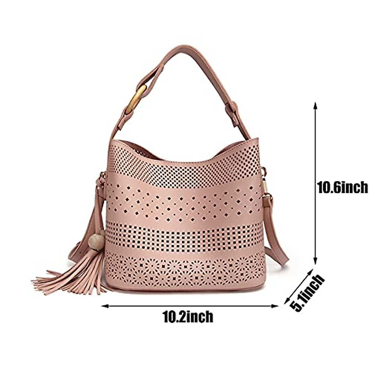 YOUNXSL Women's Purses and Handbags Satchel Bags Openwork Should Tote Satchel 2pcs Purse Set(Grey)