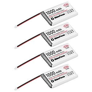 MakerFocus 4pcs 3.7V Lithium Rechargeable Battery JST1.25 Connector 2pin, 952540 3.7V 1000mAh Battery with Protection Board and Insulated Rubber Tape Compatible with ESP32 Development Board