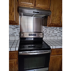 zsttion Stainless Steel Backsplash ，24 x 30Inch Range Hood Stove Backsplash for Kitchen Wall，Stainless Steel Sheet Four Pre Drilled Holes for Easy Installation (1)