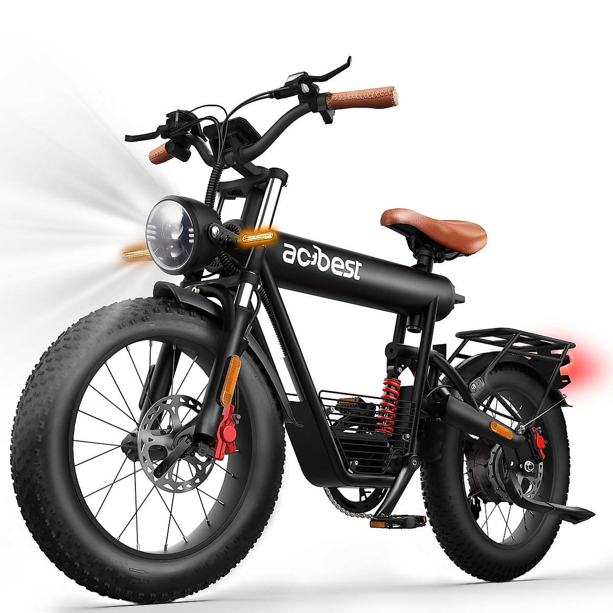 ACTBEST Electric Bike for Adults - Electric Dirt Bike with 2000W Motor, 960Wh Removable Battery, 20" x 4.0 Fat Tires E Motorcycle with Dual Suspension & Hydraulic Brakes, 7-Speed, 32MPH