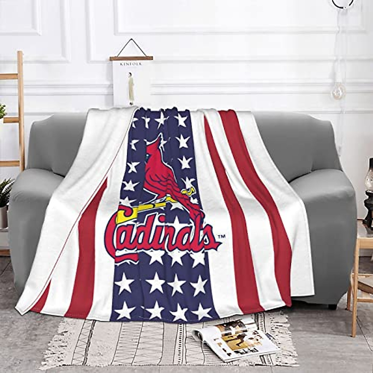 Team Promark St. Louis Cardinals Blanket Super Soft Throw Blanket Cozy Warm Fluffy Blankets Fits Sofa Chairs Bed All Seasons 50x40
