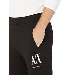 A｜X ARMANI EXCHANGE Men's Icon Project Embroidered Jogger, Black, XXL