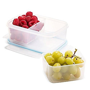 Komax Biokips Lunch Containers Set of 4 - Airtight Food Storage Containers w/ 2 Removable Compartments – BPA-Free Plastic Meal Prep Container Set - Dishwasher Safe Lunch Box Containers (30.4 oz)