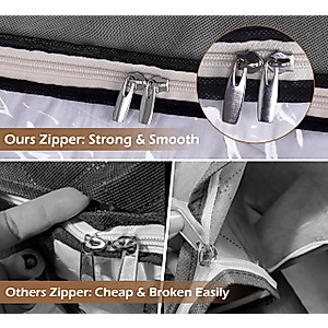 SLEEPING LAMB 120L Oversized Blanket Storage Bags Sturdy Fabric Clothes Storage Containers for King Comforter Bedding Pillow Sheet, Grey, 3 Packs