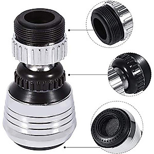 2PCS Kitchen Faucet Aerator, Splash Filter Attachment Tap 360 Rotate Swivel Saving Diffuser Nozzle Filter Adapter