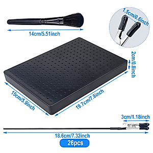 LAMXD Model Painting Stand Base (19 x 14 Holes) and 26PCS Alligator Clip Sticks Set (with Rubber Tips) Modeling Tools for Airbrush Spray, for Model Parts Holder (7.87 x 5.9Inch)