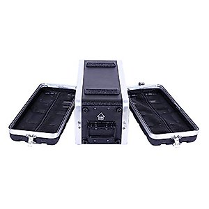 Crossrock Stackable 4U Rack Case, Strong Molded with Heavy Duty Hardware, Shallow 9.5” Depth (CRA8604US)