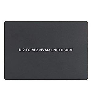 NVME HDD Enclosure Mobile SSD Box, PCIE3.0 NVME to U.2 Adapter Card, SFF8639 Aluminum U2 SSD Enclosure for Win 10, 8, 7, OS X 9, 10(Black)