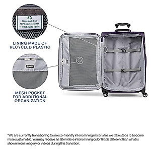 Travelpro Maxlite 5 Softside Expandable Checked Luggage with 4 Spinner Wheels, Lightweight Suitcase, Men and Women, Imperial Purple, Checked Medium 25-Inch