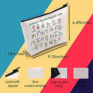 School Psychologist Cosmetic Bag School Psychologist Appreciation Gift School Psychology Makeup Zipper Pouch for Women Girls (School Psychologist ATOZ)