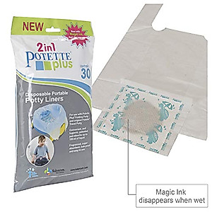 Kalencom Potette Plus Potty Seat Liners with Magic Disappearing Ink, 30 Count