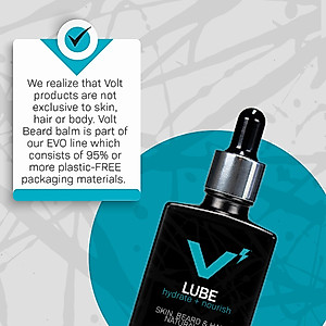 VOLT Lube Mens Beard Oil & Hair Softener with Jojoba & Argan Oil, 1 Fl Oz (30 ml) Bottle Unscented