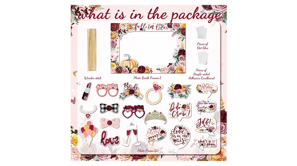 Fall Bridal Shower Decorations & Photo Booth Props