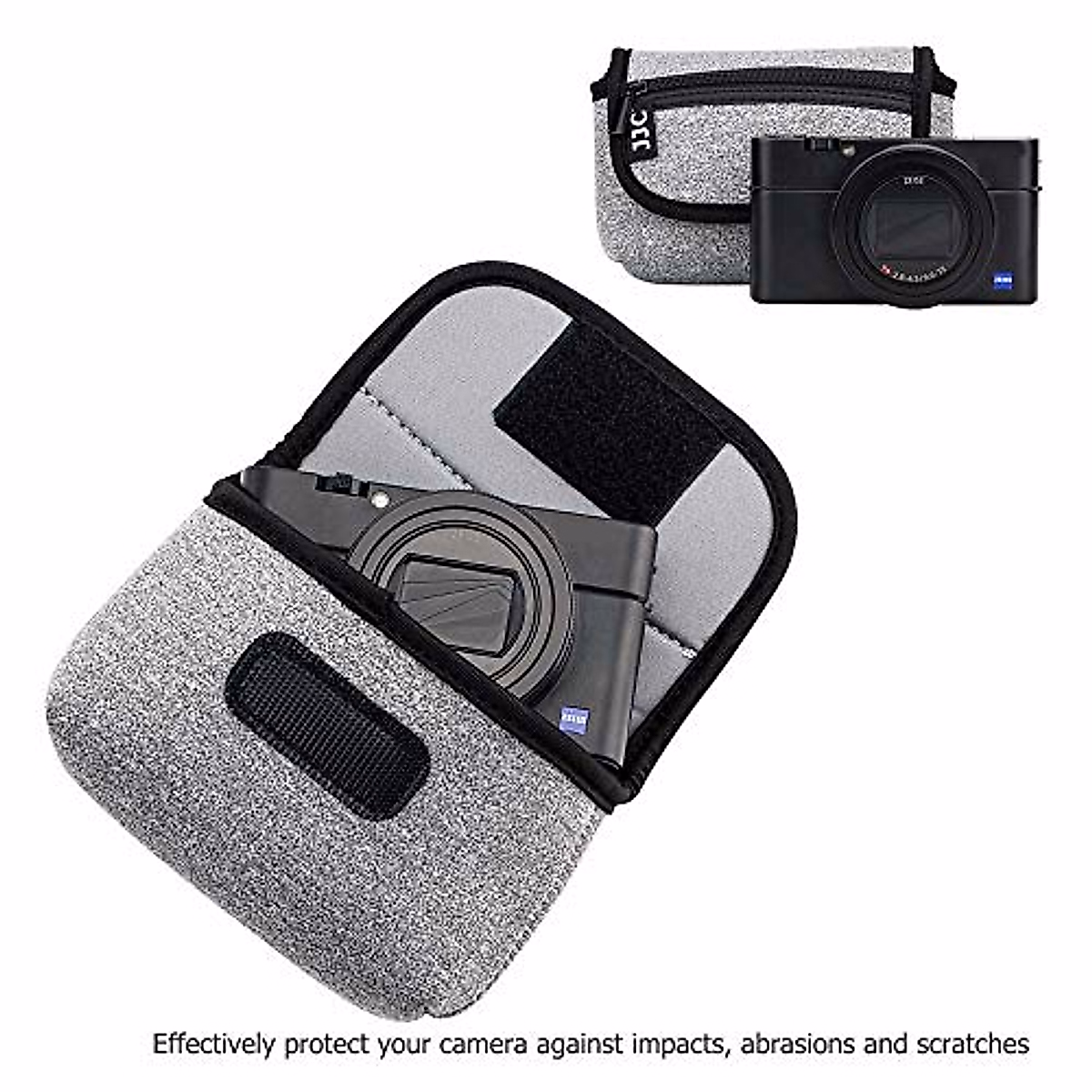JJC Compact Camera Case Travel Pouch Sleeve for Sony ZV1F ZV-1F ZV1 ZV-1 RX100 VII VI VA W800 W830 WX350 Canon G7X G5X G9X SX740 Olympus TG-6 TG-5 TG-4 Fujifilm XP130 XP140 XP90 Ricoh GR III II & More