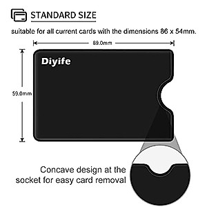 Diyife RFID Blocking Credit Card Sleeves,[8 Pcs] RFID & NFC Card Protector Set, Card Blocker Contactless Card Protection, Anti Data & Identity Theft Secure Pocket Wallet