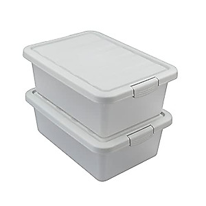 Tyminin 14 L Plastic Storage Box with Black Lids, 2 Packs