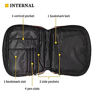 Hinthetall Tribal Horse Bible Covers with Pen Slots Handle Zippered Pocket Church Bag for Women Men Bible Carrying Case for Studying Outdoor Multi-Functional Gift for Christian
