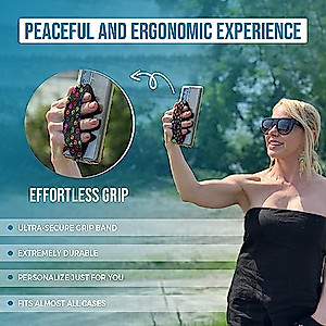 Switchbands Universal Phone Grip Strap |Pack of 2| Reversible Phone Hand Strap for Phone Cases as Phone Loop Holder| Secure handling by Comfortable Phone Strap - Color & Psychedelic Dog Paw Prints