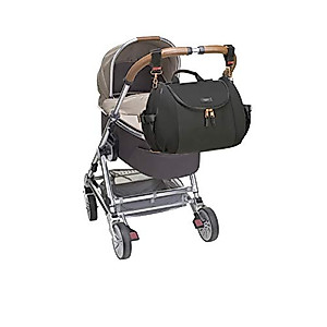 Poppy Luxe Black Scuba Shoulder and Stroller Bag with Rose Gold Hardware by Storksak | Universal Fit, Large Storage Capacity, Water Resistant Converting Diaper Backpack with Integrated Accessories