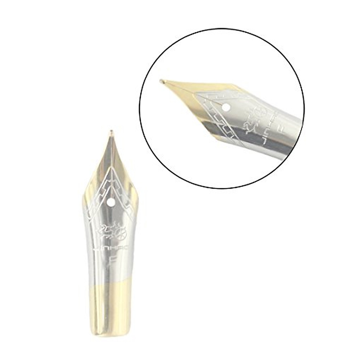 Gullor 5PCS Fountain Pen Nibs Fit Jinhao 250/301/500/5099/8802/9009/5000, Gold, Fine Nib