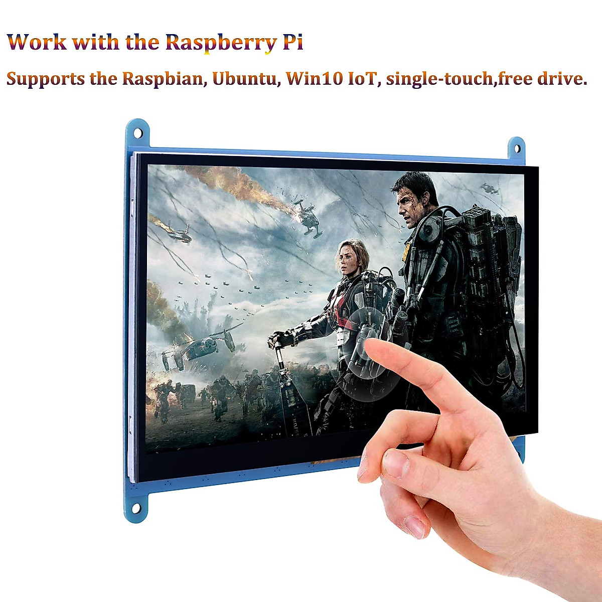 Longruner 7 Inch Capacitive Touch Screen TFT LCD Display HDMI Module 1024 x 600 for Raspberry Pi 3 2 Model B and RPI 1 B+ A BB Black PC Various Systems
