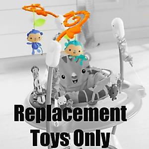 Replacement Parts for Rainforest Jumperoo - Fisher-Price Roarin' Rainforest Jumperoo CBV63 ~ Replacement Toys ~ Orange Vines with Blue Monkeys