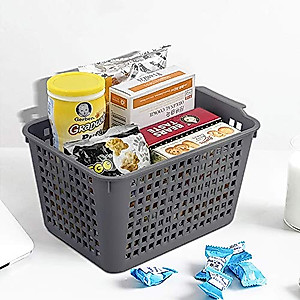 Sandmovie Gray Plastic Storage Baskets, 6 Packs