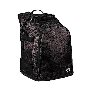 GK All Star Extreme Glitter Large Backpack - Ultimate Travel Bag for Athletes, Cheerleaders, Gymnasts (Black Glitter)