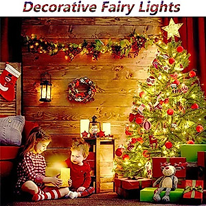 Outlet！ZAECANY LED String Lights 99ft 300 LEDs Fairy String Lights with Switch/Timer, Indoor/Outdoor Copper String Lights with Remote, for Birthday, Wedding, Christmas Decor,Plug in/8 Modes Warm White