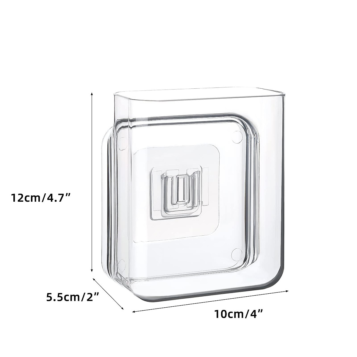 APSOONSELL Wall Mount Storage Organizer Box for Phone Remote Control Holder Clear S