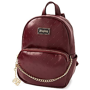 Spencer's Wine Embossed Playboy Mini Backpack