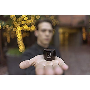 Fashionit U Micro Speaker | Coin-Sized Portable Wireless Bluetooth 5.0 with Built-in Mic & Remote Shutter | Perfect Little Speaker for Home, Parties, Activities! Tiny Device, Rich Sound | Black