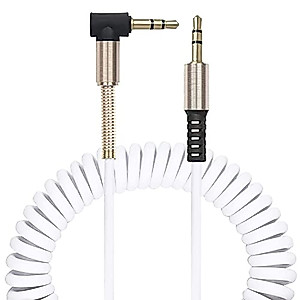 LINGYU Coiled 3.5mm Stereo Audio Cable,（3 Pack) 3.2ft AUX 3.5 Audio Cord Compatible iPhones, iPads, Samsung and Other 3.5mm DC Plug Port Device-Black,Red,White