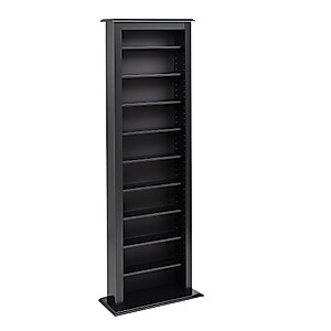Prepac Black Slim Barrister Media (DVD,CD,Games) Storage Rack