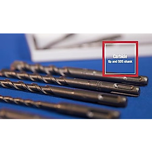 Drill America - SDSSET 5 Piece SDS-Plus Masonry Hammer Drill Bit Set (1/4" - 1/2"), SDS Series